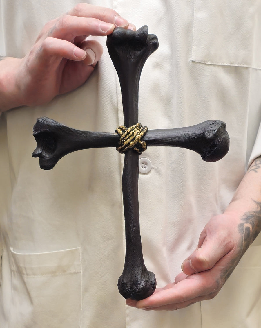 Bone Cross Flat Black with Faux Gold Wrap 2 Pack – Skull Shoppe